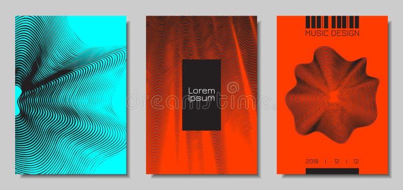 Wave Cover Design Templates Set. Stock Vector - Illustration of banner ...