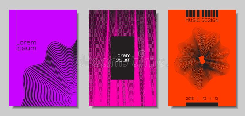 Wave Cover Design Templates Set. Stock Vector - Illustration of ...