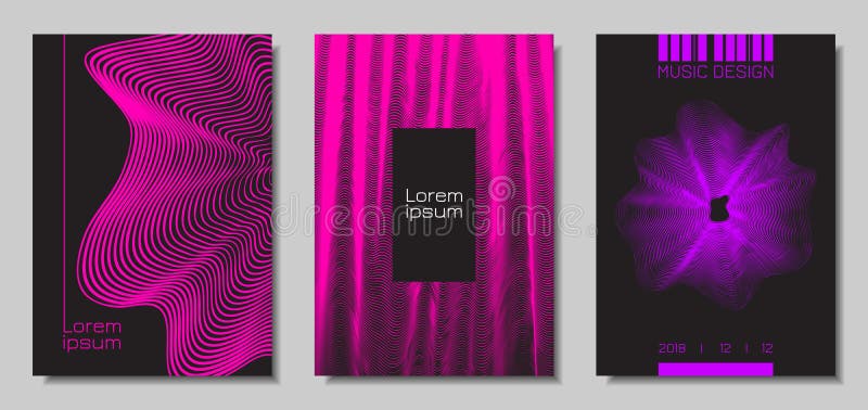 Wave Cover Design Templates Set. Stock Vector - Illustration of ...