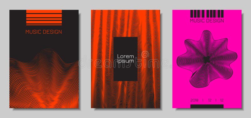 Wave Cover Design Templates Set. Stock Vector - Illustration of color ...