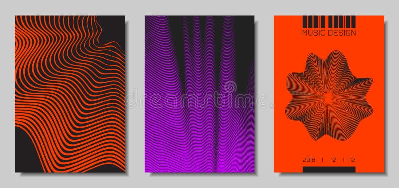 Wave Cover Design Templates Set. Stock Vector - Illustration of banner ...