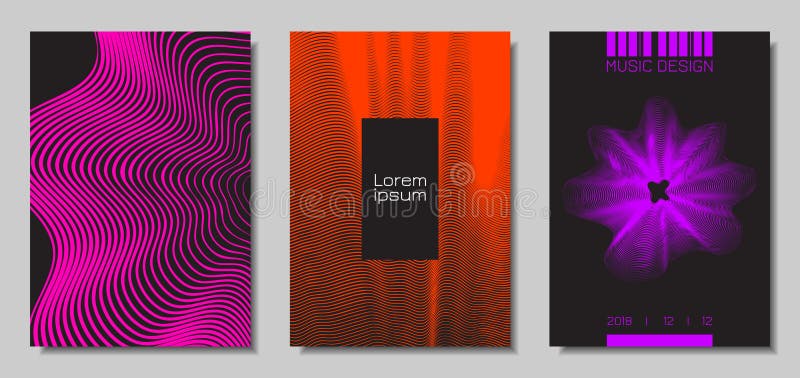 Wave Cover Design Templates Set. Stock Vector - Illustration of flyer ...