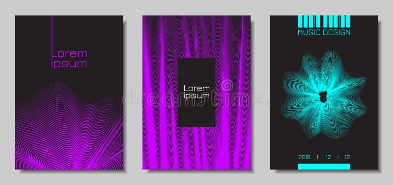 Wave Cover Design Templates Set. Stock Vector - Illustration of dynamic ...