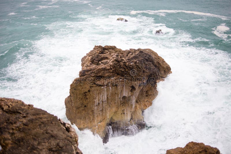 Wave Crashing on a Coast in Nazare Stock Photo - Image of surf, splash ...