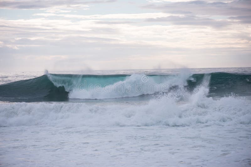 Wave Crashing on a Coast in Nazare, Portugal. Stock Image - Image of ...