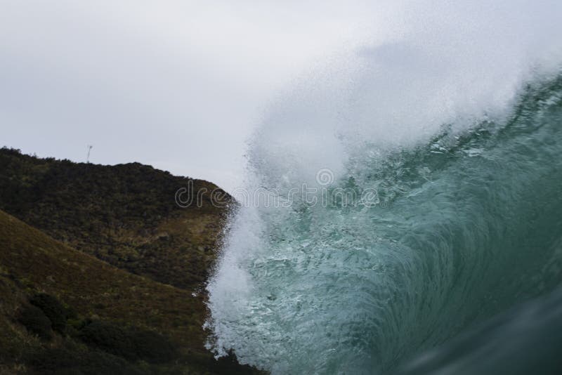 Wave Crest stock photo. Image of piha, power, crest, pitching - 58374400