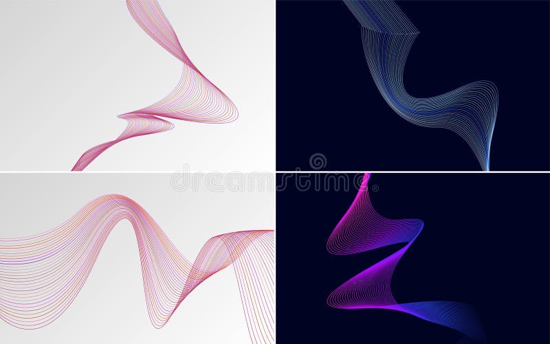 Wave Curve Abstract Vector Background Pack for a Modern and ...