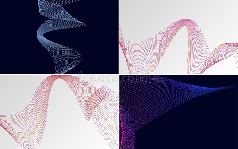 Wave Curve Abstract Vector Background Pack for a Stylish and Modern ...