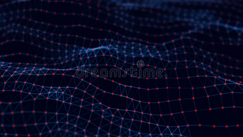 Wave 3d. Abstract 3D Big Data Visualization. Visual Information Complexity. Plexus Affect ...