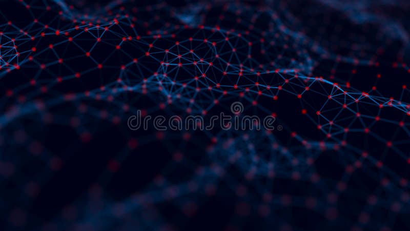 Wave 3d. Abstract 3D Big Data Visualization. Visual Information Complexity. Plexus Affect ...