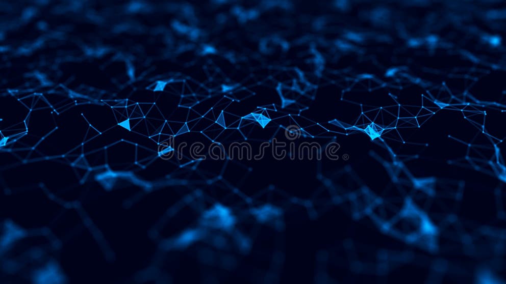 Wave 3d. Abstract 3D Big Data Visualization. Visual Information Complexity. Plexus Affect ...