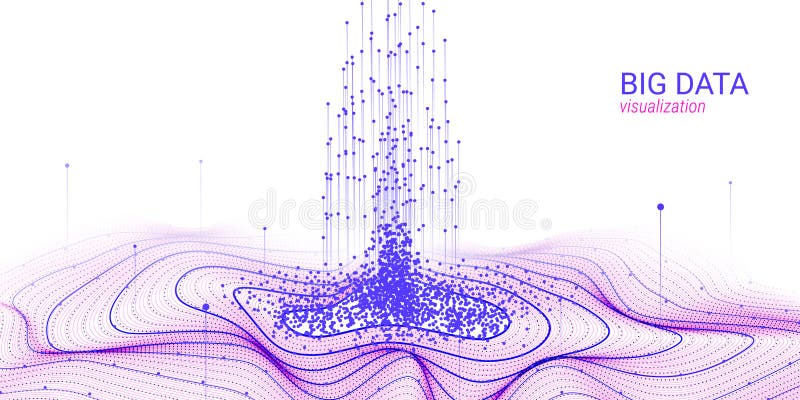 Wave 3D Big Data Visualization. Analysis Infographic. Stock Vector ...