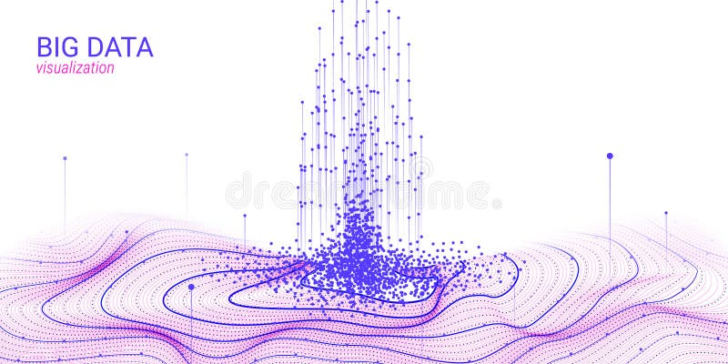 Wave 3D Big Data Visualization. Analysis Infographic. Stock Vector ...