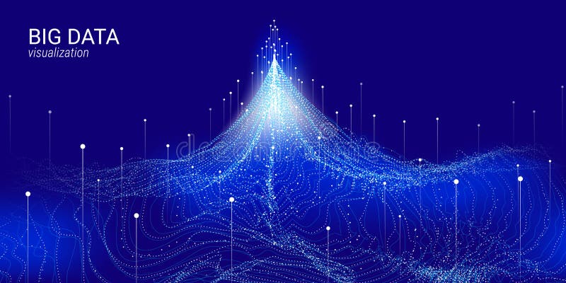 Wave 3D Big Data Visualization. Analysis Infographic. Stock Vector ...