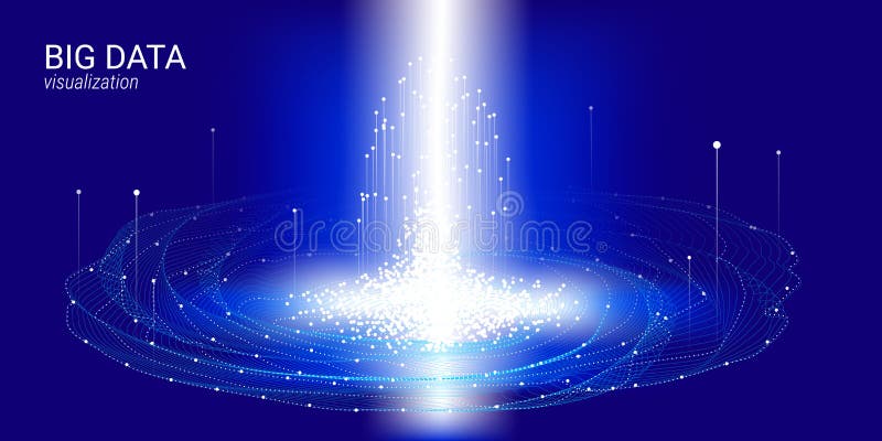 Wave 3D Big Data Visualization. Analysis Infographic. Stock Vector ...