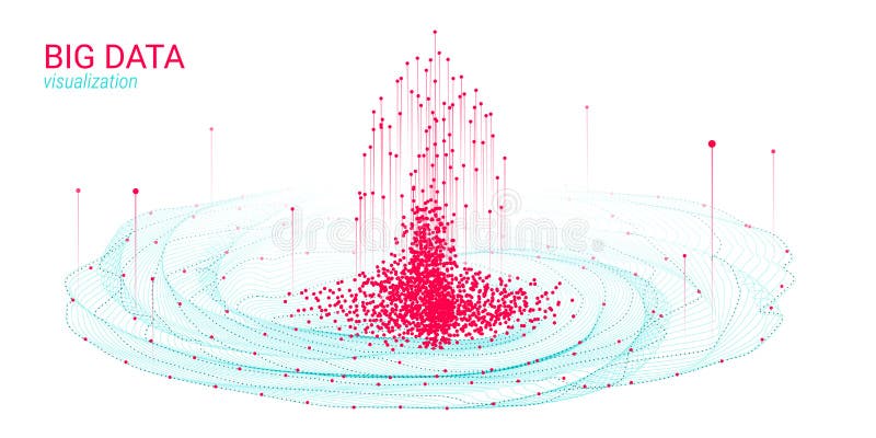 Wave 3D Big Data Visualization. Analysis Infographic. Stock Vector ...