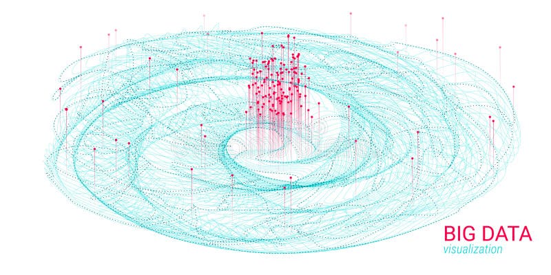 Wave 3D Big Data Visualization. Analysis Infographic. Stock Vector ...