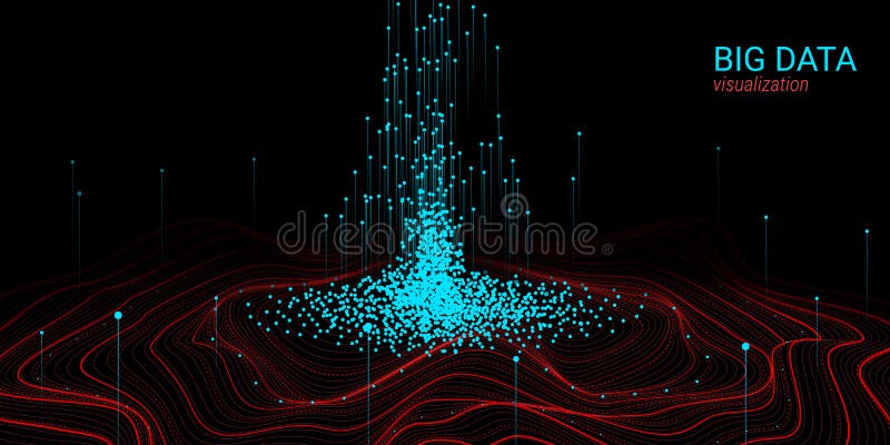 Wave 3D Big Data Visualization. Analysis Infographic. Stock Vector - Illustration of fractal ...