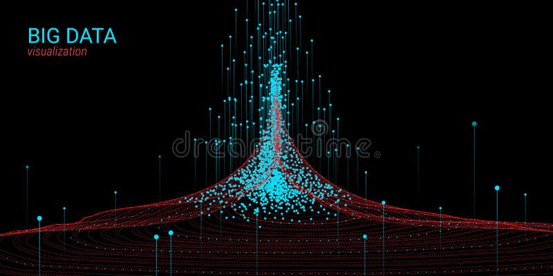Wave 3D Big Data Visualization. Analysis Infographic. Stock Vector - Illustration of fractal ...