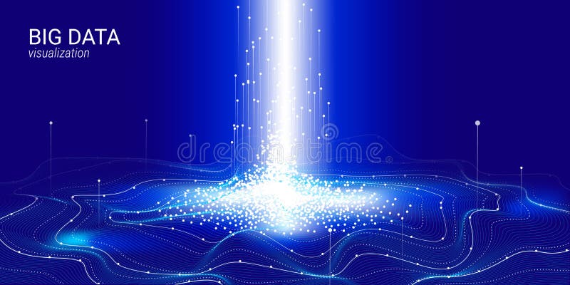 Wave 3D Big Data Visualization. Analysis Infographic. Stock Vector ...