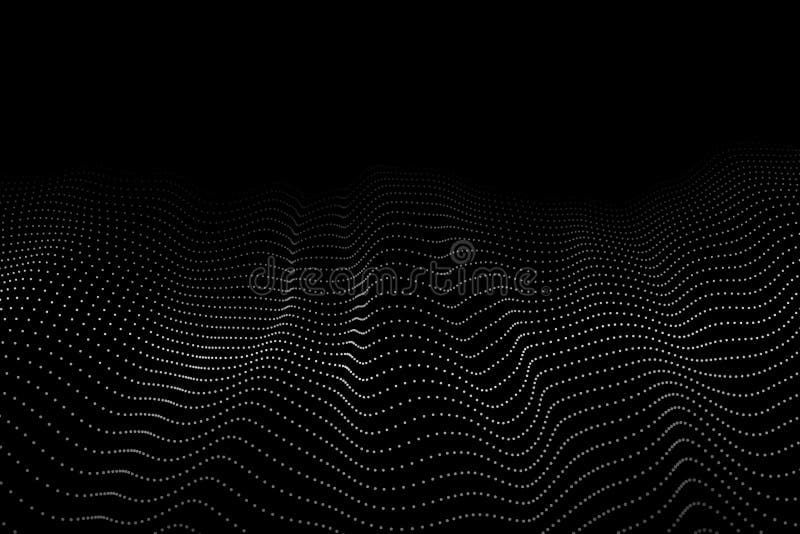 Wave 3d. Wave of Particles. Futuristic Point Wave. Design for Poster ...