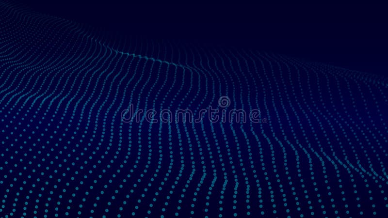 Wave 3d. Wave of Particles. Futuristic Point Wave. Design for Poster ...