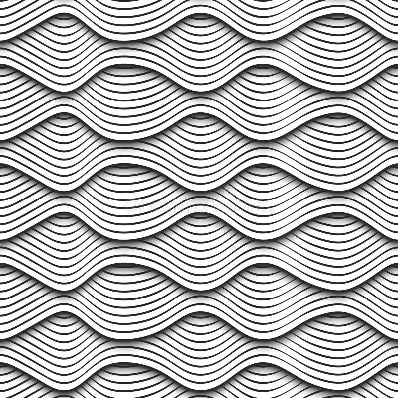 Wave 3D seamless texture stock illustration. Illustration of paper ...