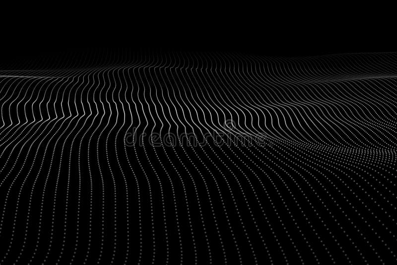 Wave 3d. Wave of Particles. Futuristic Point Wave. Design for Poster ...