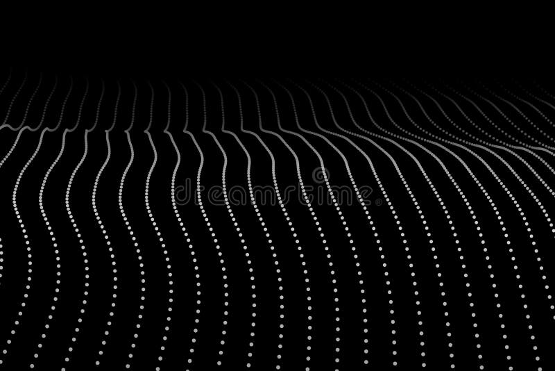 Wave 3d. Wave of Particles. Futuristic Point Wave. Design for Poster ...