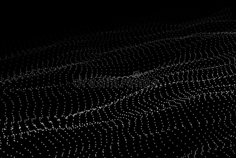 Wave 3d. Wave of Particles. Futuristic Point Wave. Design for Poster ...