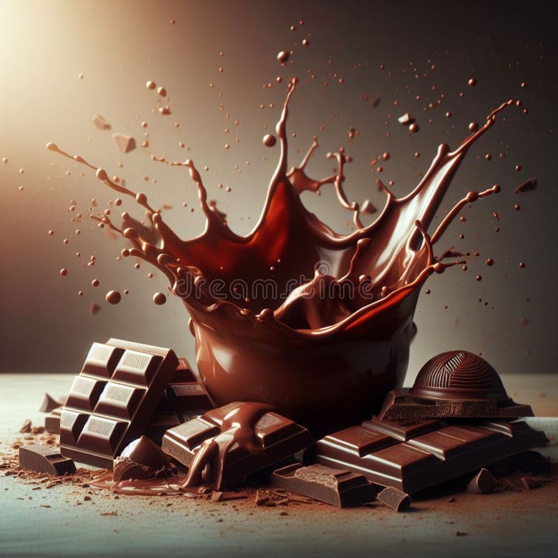Wave of Dark Chocolate or Cocoa Splash, Abstract Background, 3D ...