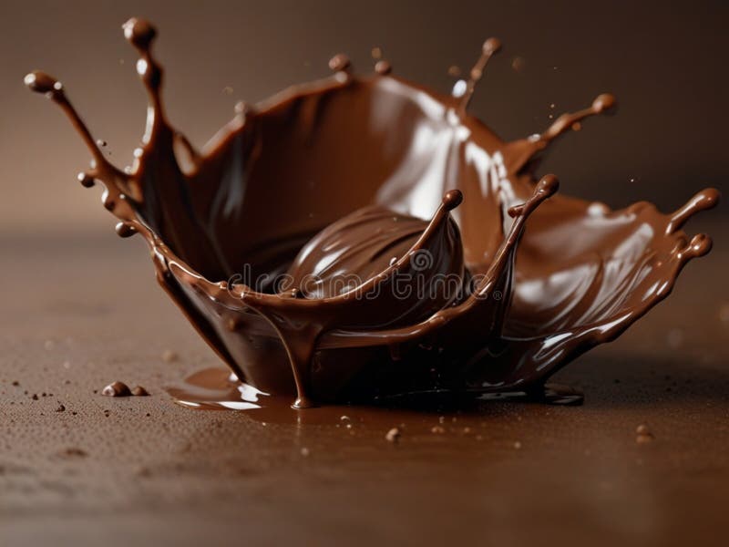 Wave of Dark Chocolate or Cocoa Splash, Abstract Background, 3D ...