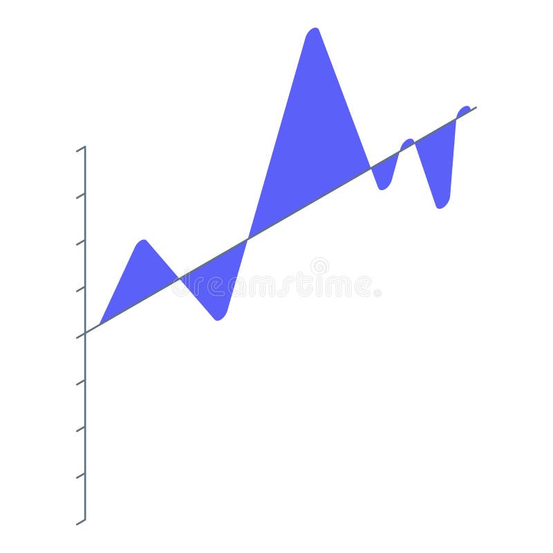 Wave Data Chart Icon, Isometric Style Stock Vector - Illustration of ...