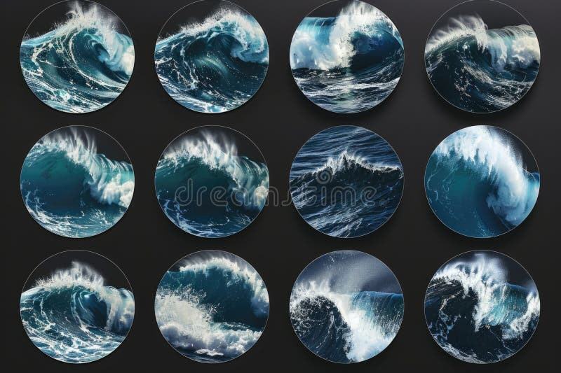 Wave design on dinnerware stock illustration. Illustration of nautical ...