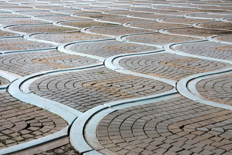 Wave Pattern Design In Cobblestone Stock Photo - Image of compressed ...