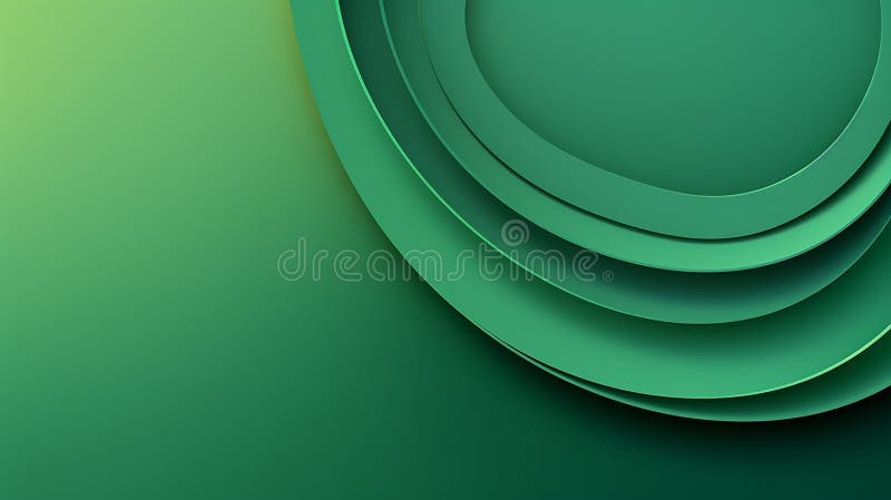 Layered Design in Wave and Line Concept in Green Color. Stock ...