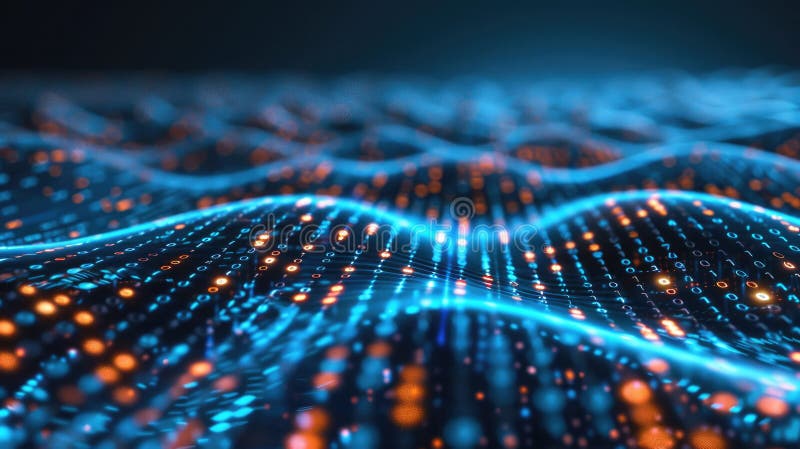 Wave of Digital Data, Cyber Information for Abstract Background ...