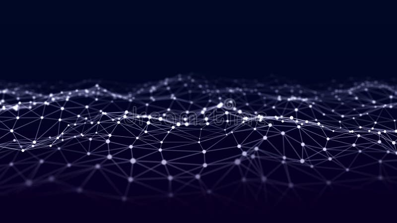 A Wave of Dots and Lines of Network Connection. Technological ...