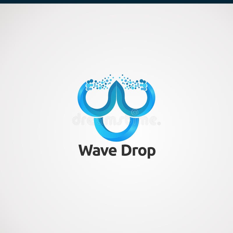 Wave Drop with Digital Concept Logo Vector, Icon, Element, and Template ...