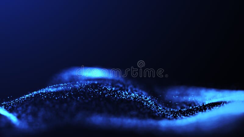 Wave of Dust Particles. Futuristic Point Wave Abstract Wave Dots in ...