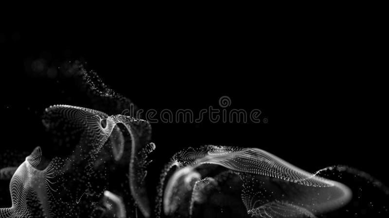 Wave of Dust Particles. Futuristic Point Wave Abstract Wave Dots in ...
