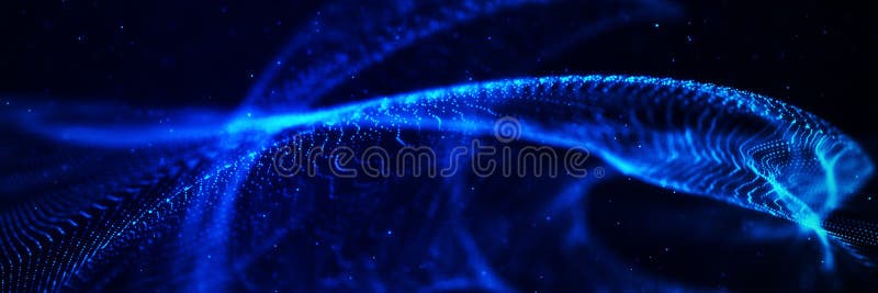 Wave of Dust Particles. Futuristic Point Wave Abstract Wave Dots in ...