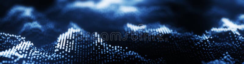 Wave of Dust Particles. Futuristic Point Wave Abstract Wave Dots in ...