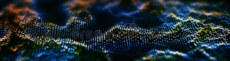 Wave of Dust Particles. Futuristic Point Wave Abstract Wave Dots in ...