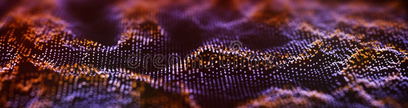 Wave of Dust Particles. Futuristic Point Wave Abstract Wave Dots in ...