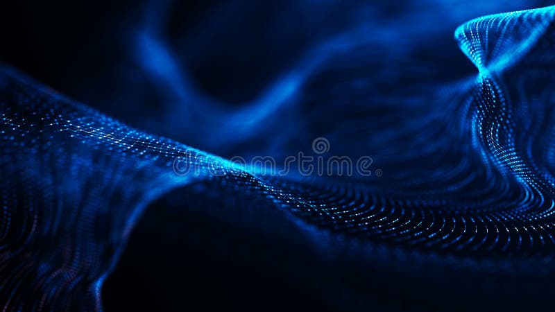 Wave of Dust Particles. Futuristic Point Wave Abstract Wave Dots in ...