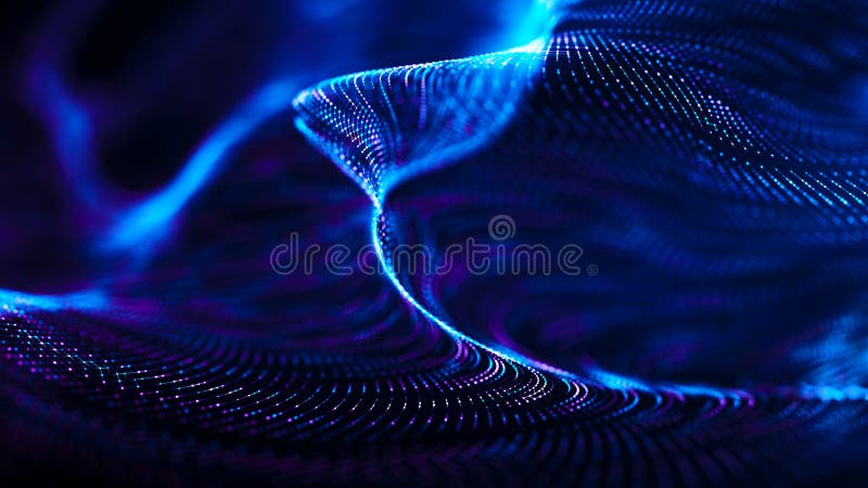 Wave of Dust Particles. Futuristic Point Wave Abstract Wave Dots in ...