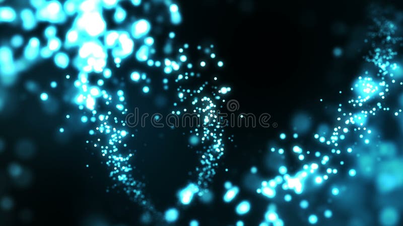 Blue Digital Wave with Particles. Abstract Beautiful Bokeh Lights ...