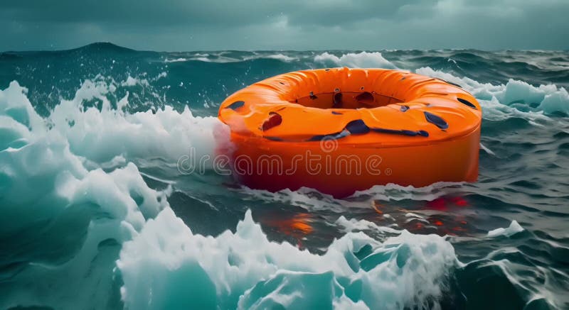 Wave Energy Converter Bobbing on the Surface of the Ocean, Capturing ...