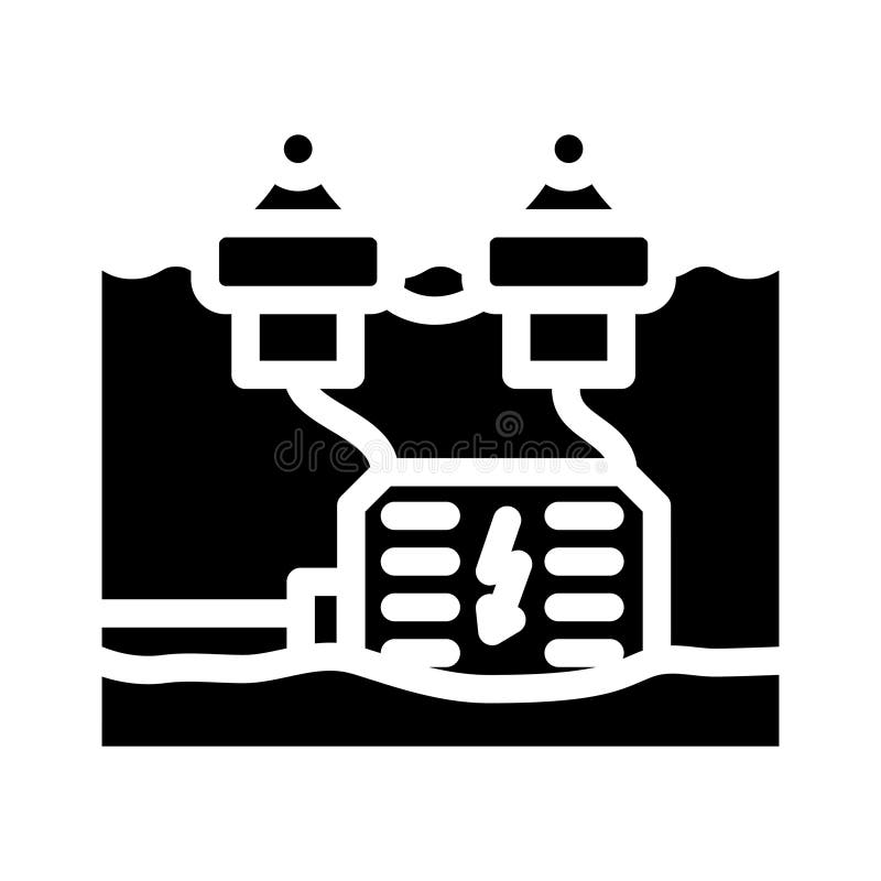 Wave Energy Converter Tidal Glyph Icon Vector Illustration Stock Vector ...
